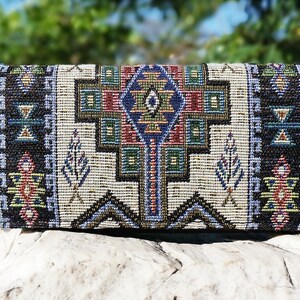 Aztec Tribal Women's Wallet Coin Purse & 8 Card Holder Zippered Fabric ...
