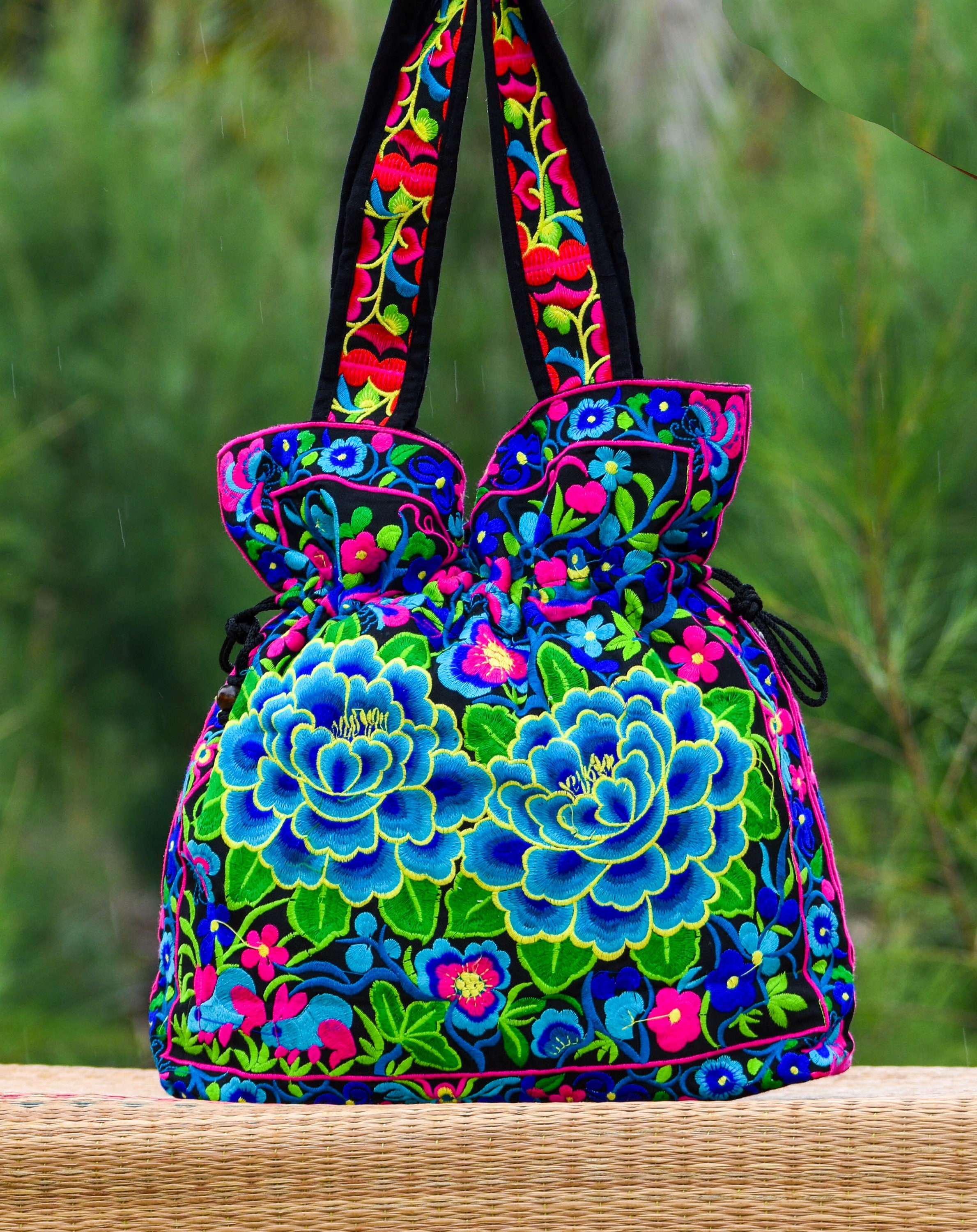 Large Hmong Bag Shoulder Bag Colorful Handbag Embroidered | Etsy