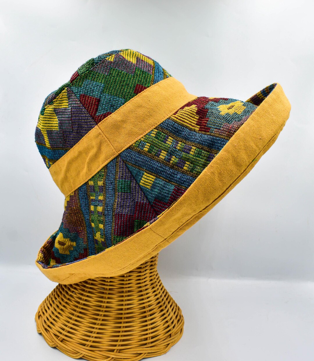 Extra Large Sun Hat, Reversible Hat, Aztec Pattern, Boho Hat, Floppy ...