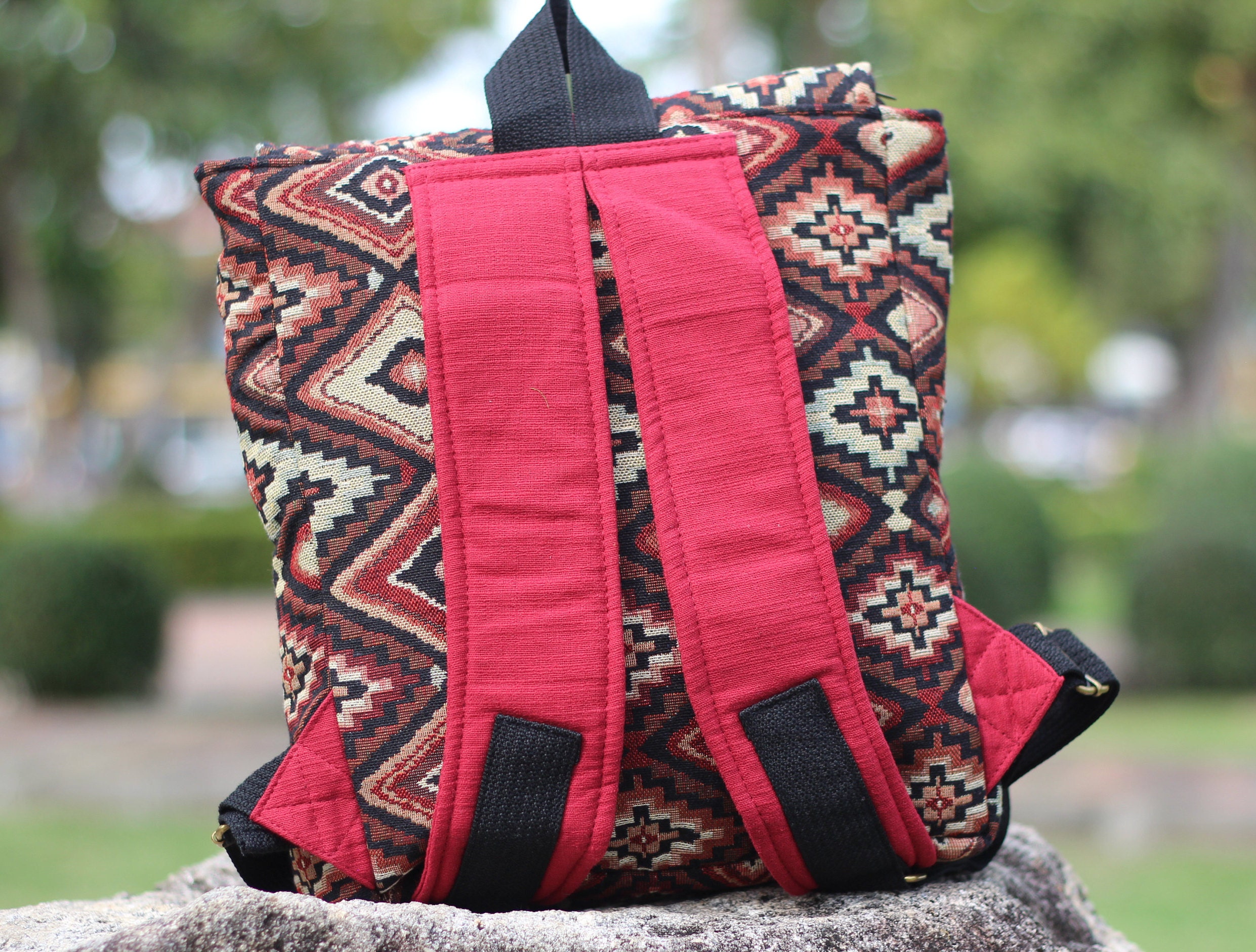 Backpack Tribal Geometric American Southwest Rucksack Vegan | Etsy