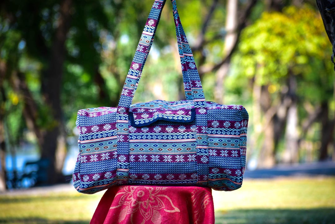 Colorful Tribal Woven Duffle Bag: Boho Weekender Bag - Etsy