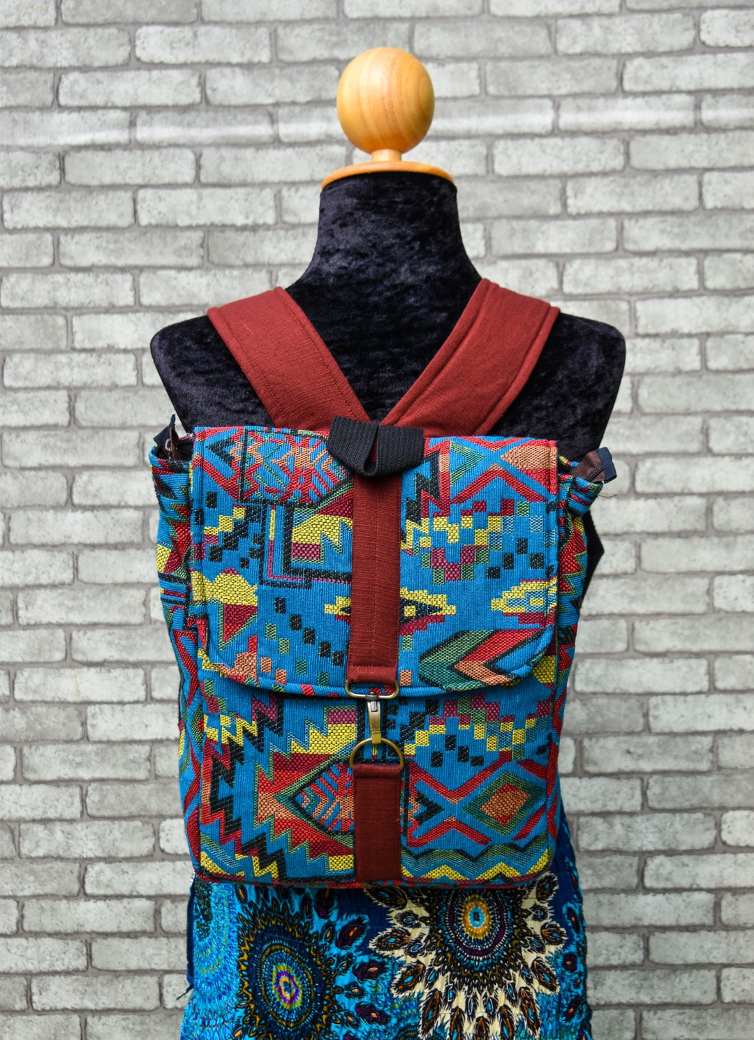 Satchel Backpack Purse Tribal Style, Southwest School Backpack, Unisex ...