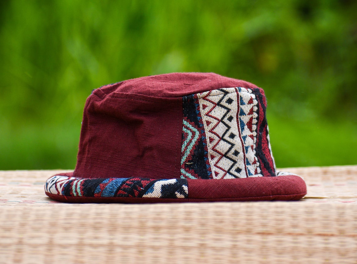 Hippie Bucket Hat Boho Hat Roll Brim Hat Thai Hat Festival | Etsy