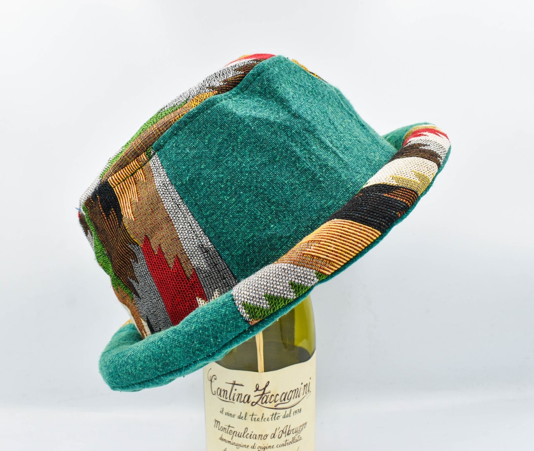 Hippie Hat, Bucket Hat, Boho Roll Brim Hat, Colorful Bowler Hat, Thai ...