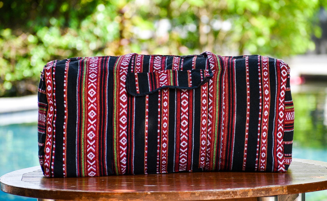 Colorful Duffle Bag, Boho Weekender Bag, Hippie Overnight Bag, Striped ...