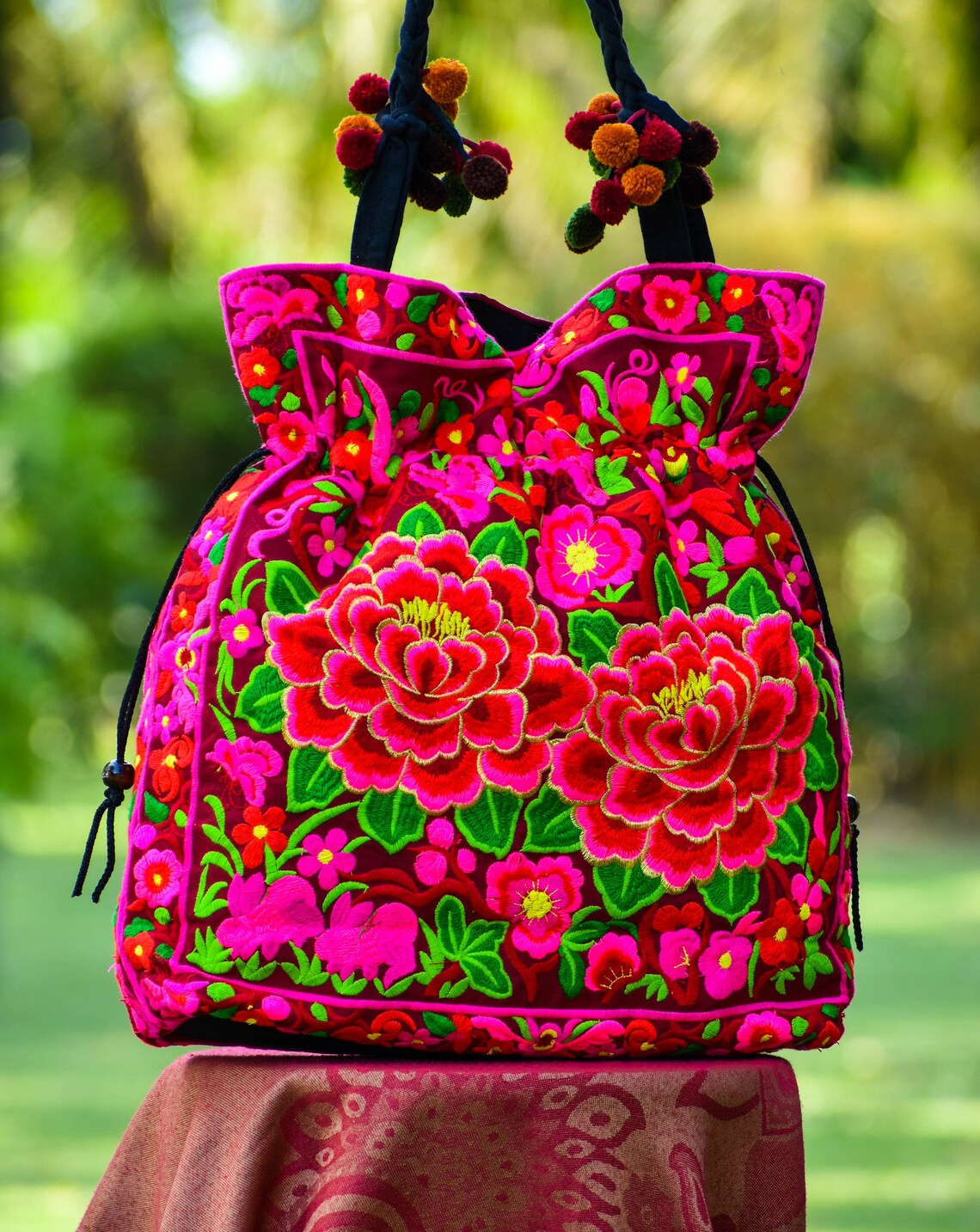 Large Hmong Bag Shoulder Bag Colorful Handbag Embroidered - Etsy