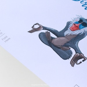 Baboon Birthday Card, Printable Painted Cards - Etsy