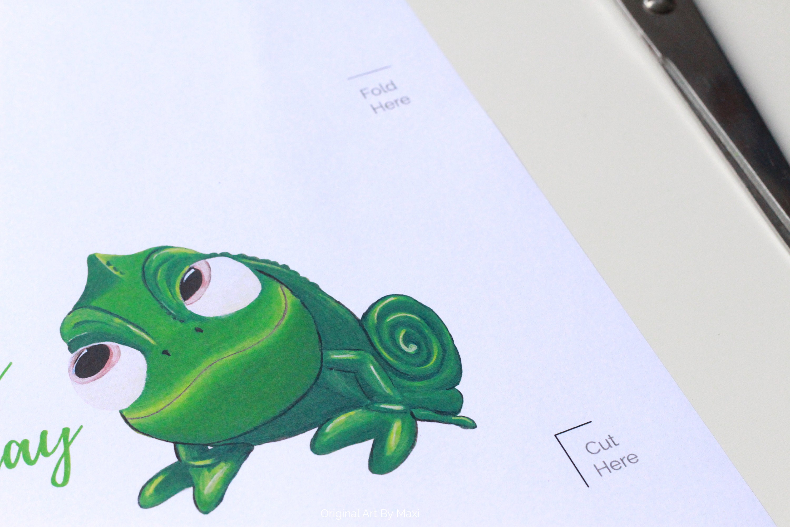Chameleon Birthday Card, Printable Painted Cards - Etsy