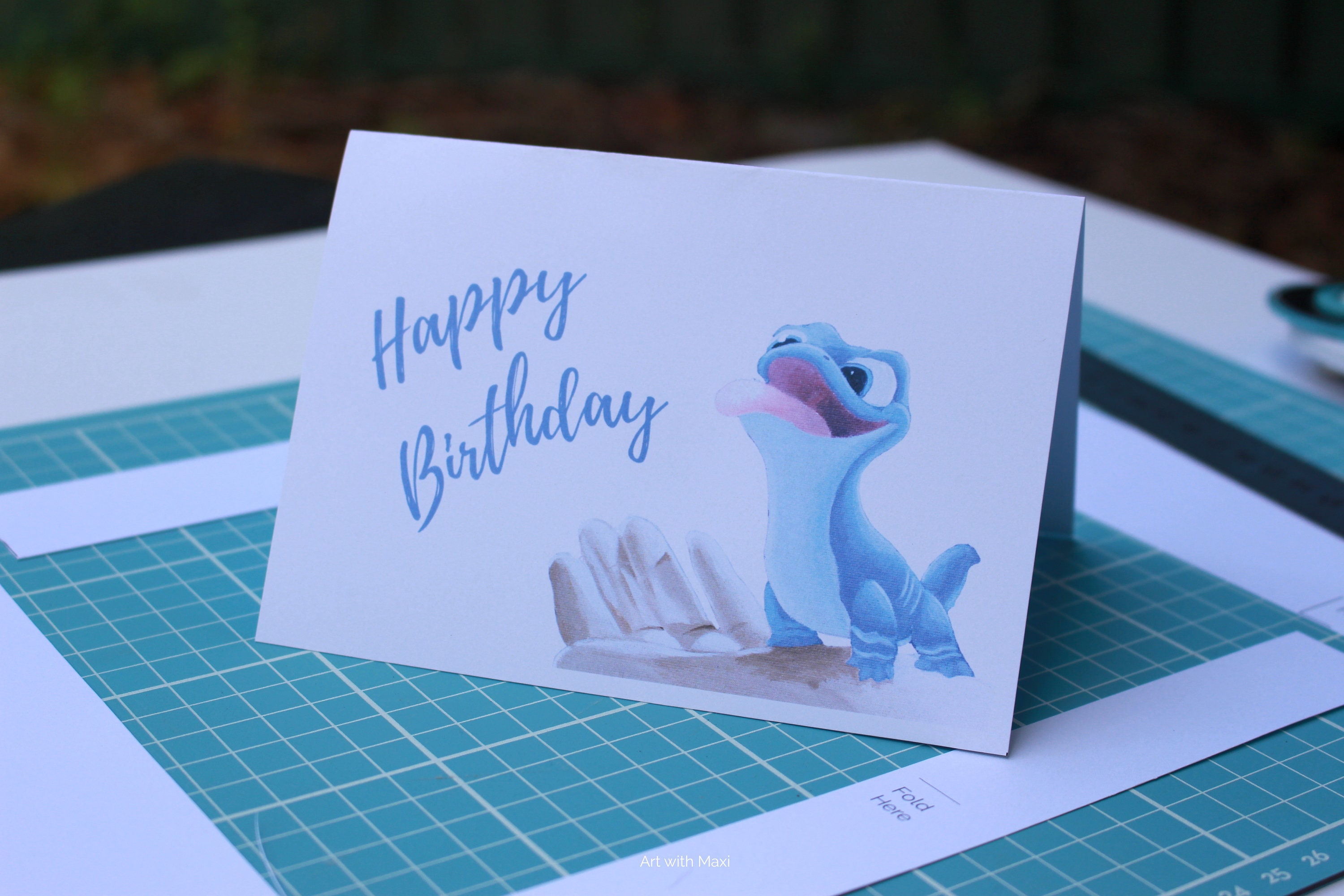 Salamander Birthday Card, Printable Painted Cards - Etsy