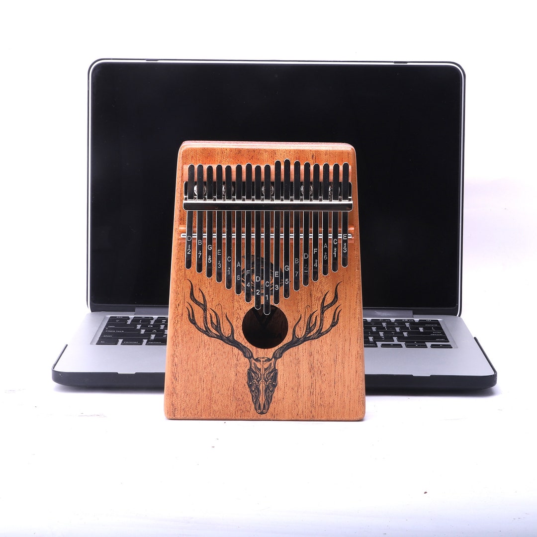 New 17 Key Kalimba Thumb Piano Art Deer Head Eye Line Art Stereo Effect ...