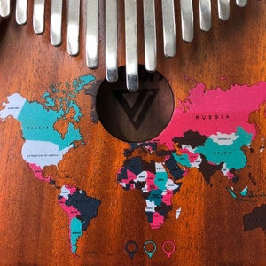 New Kalimba 17 Key World Map - Etsy
