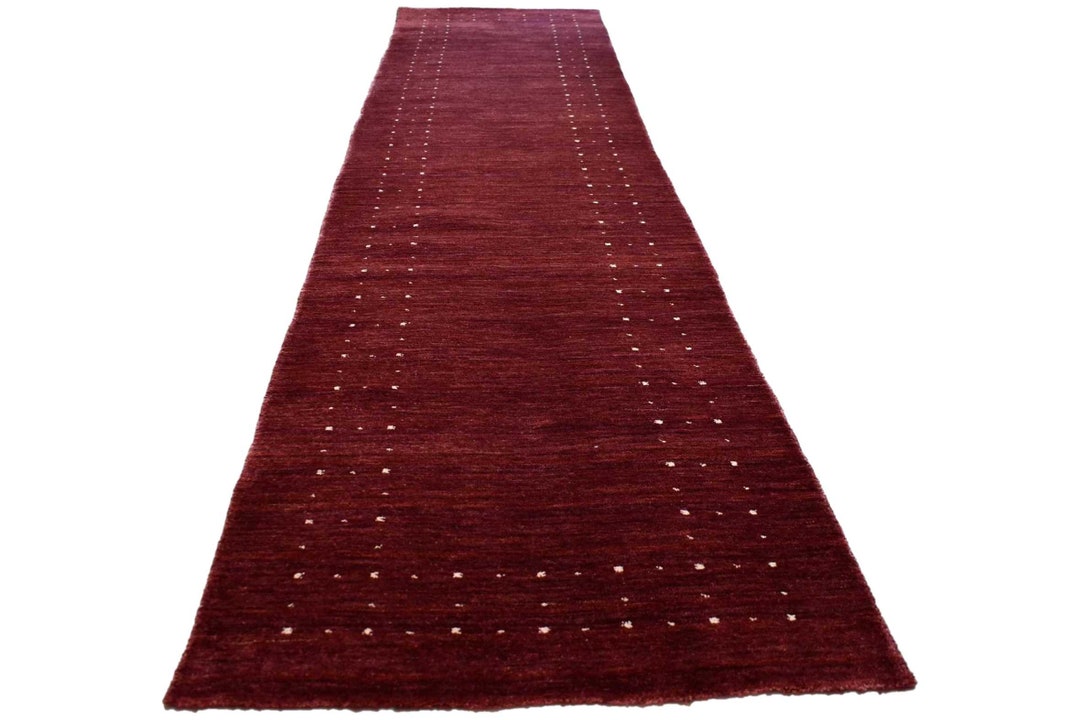 Long Burgundy Red Runner Rug, Dark Red Runner, Modern Runner, Hallway ...