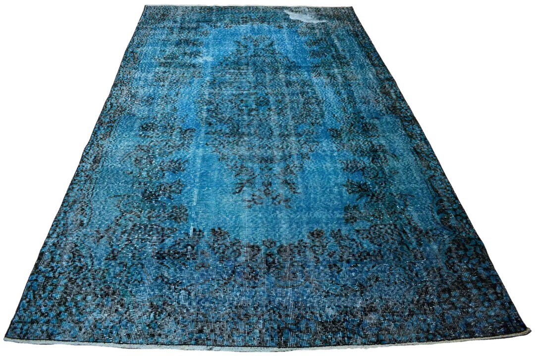 Handmade Worn Blue Rug, Vintage Blue Rug, Boho Oushak Rug, Handmade ...