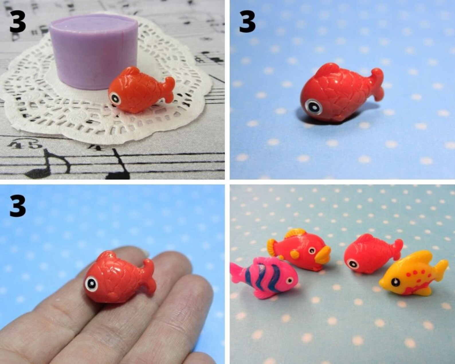 Silicone 3d-molds Miniature Fish of Various Shapes and Sizes. Forms for ...