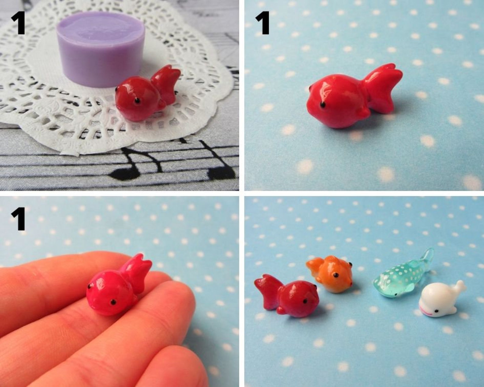 Silicone 3d-molds Miniature Fish of Various Shapes and Sizes. | Etsy