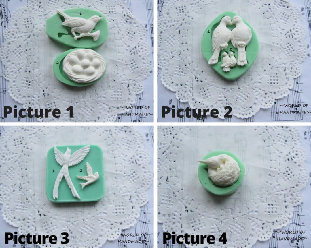 Silicone Forms for Scrapbooking in the Form of Birds of Different ...