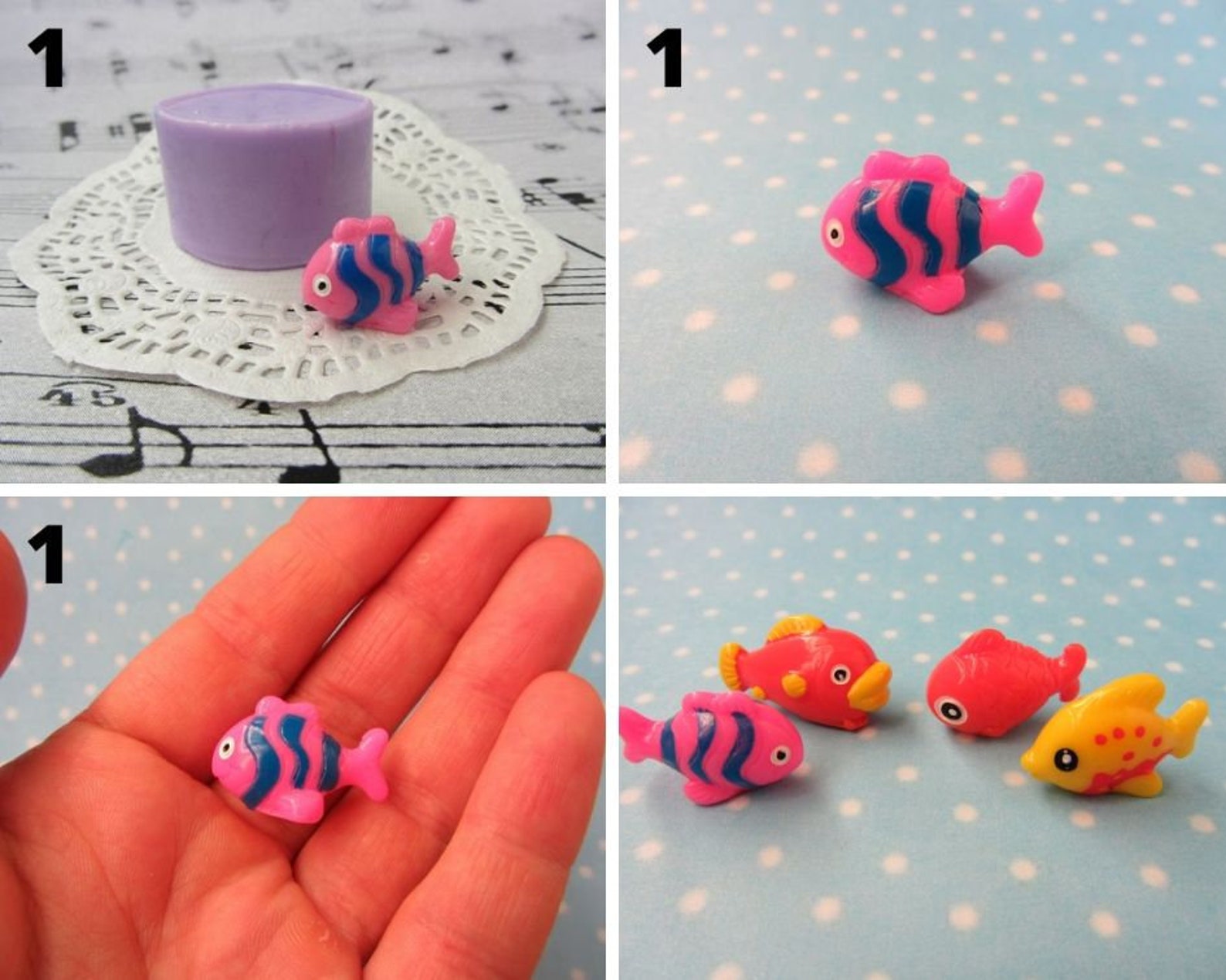 Silicone 3d-molds Miniature Fish of Various Shapes and Sizes. Forms for ...