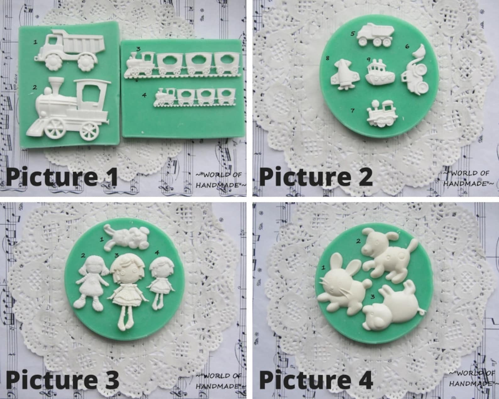 Silicone Forms for Scrapbooking on Children's Themes of Different ...