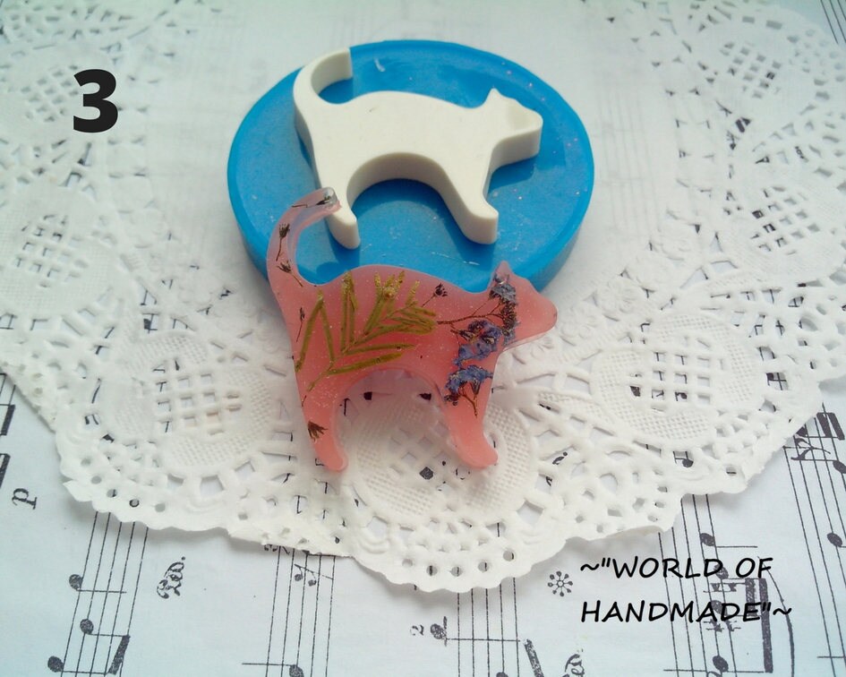 Silicone Molds of Pendants in the Form of Cats. Molds for Jewelry Resin ...
