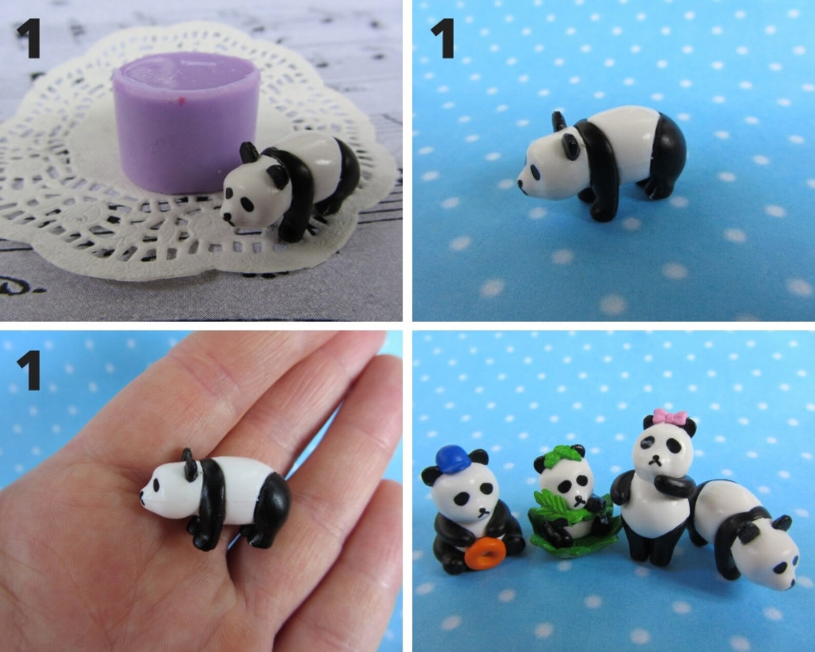 Silicone 3d-molds for Miniature Pandas of Different Shapes and Sizes ...