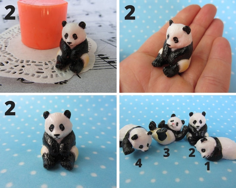 Silicone 3d-molds for Miniature Pandas of Different Shapes and - Etsy