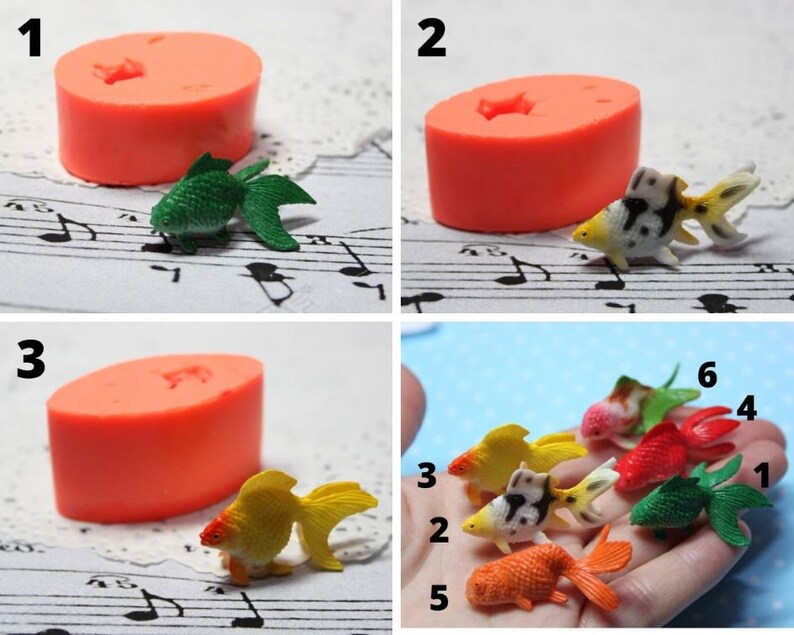 Silicone 3d-molds Miniature Fish of Various Shapes and Sizes. Forms for ...