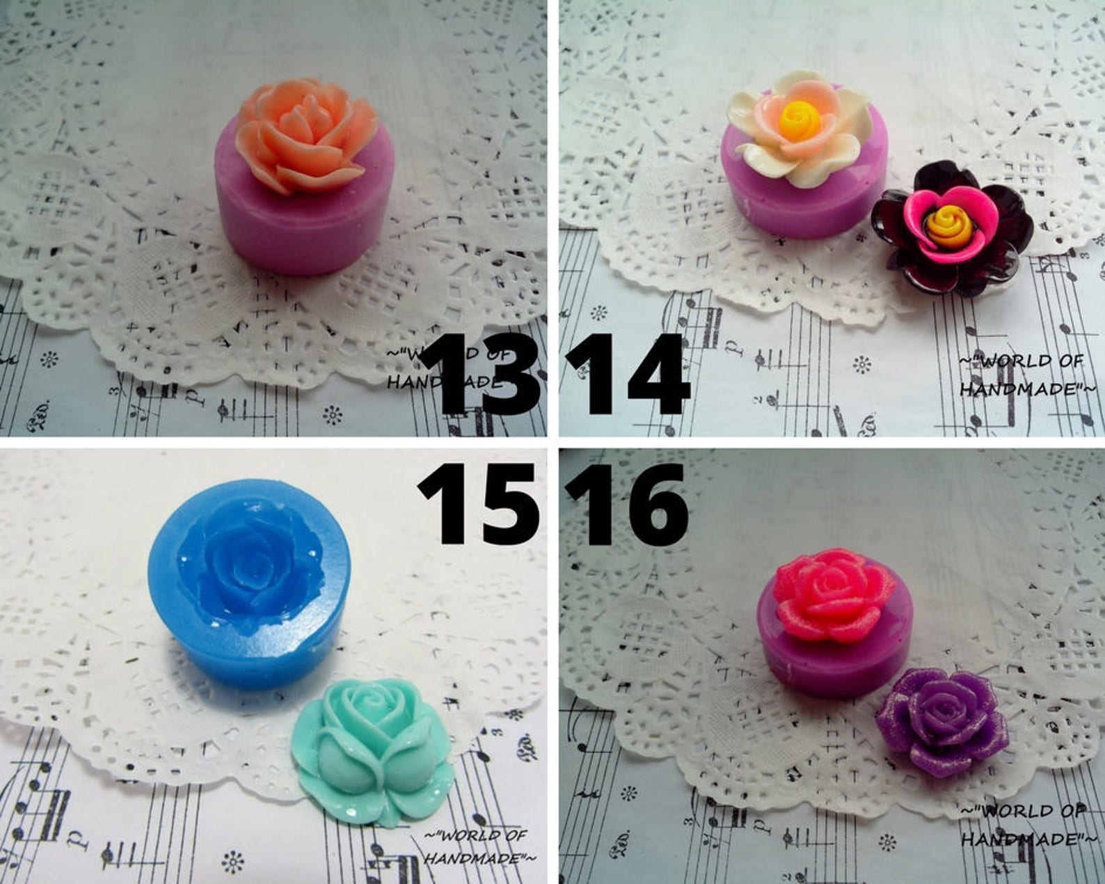 Silicone Molds in the Form of Flowers of Various Shapes and Sizes, as ...