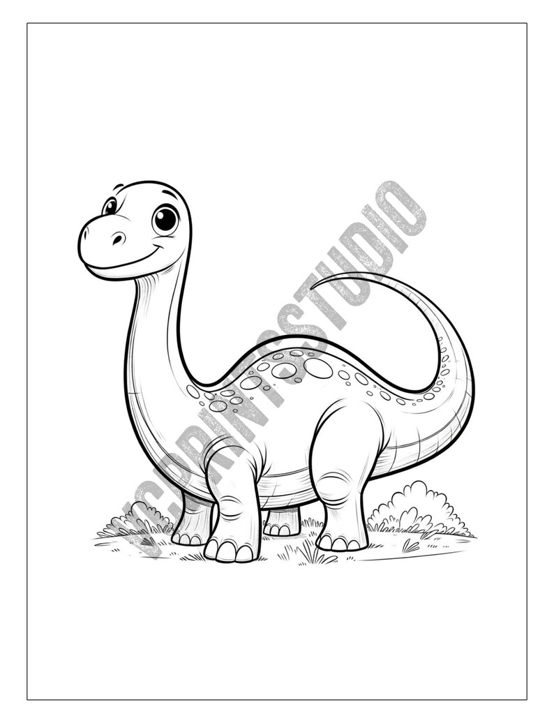 50 Kawaii Dinosaur Coloring Pages for Kids and Adults, Kawaii Coloring ...