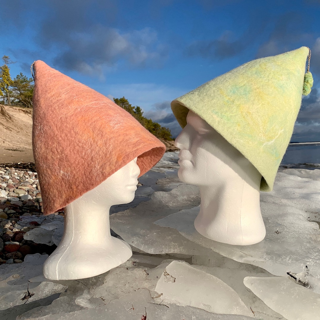 Spa Tub Sauna Hat, Marble Texture Sauna Cap, Felted Sauna Hat With ...