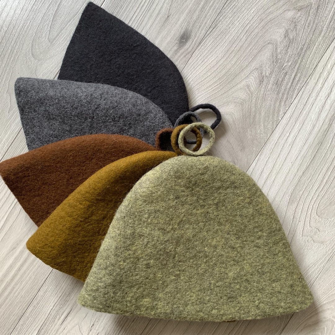 Felted Sauna Hat, Natural Wool Sauna Hat, Handmade Spa Hat, Gift for ...