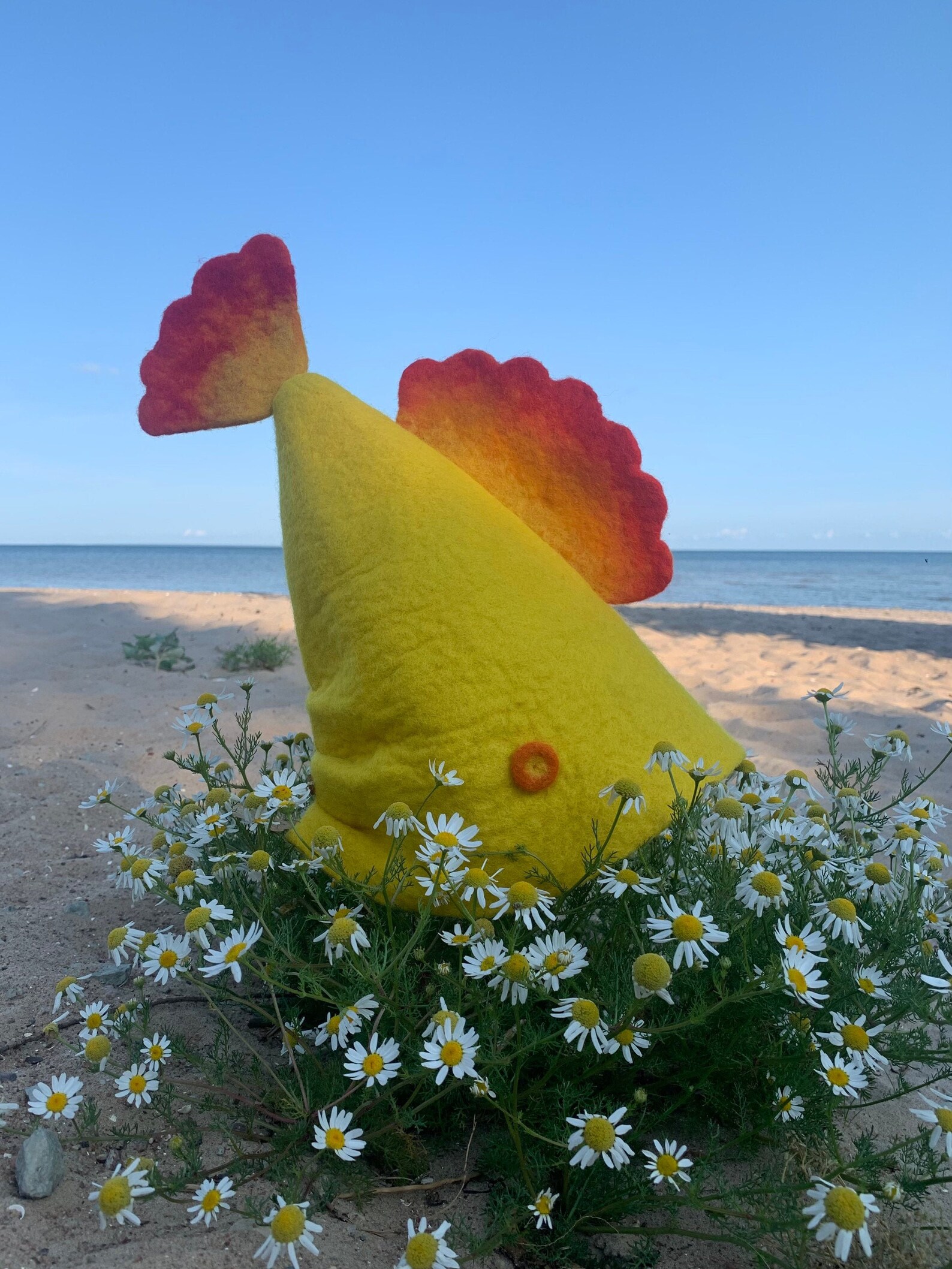 Sauna Hat Felted Fish Hat Handmade Fan Hat Coral Fish Hat | Etsy