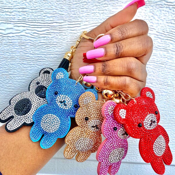 Rhinestone Keychain - Etsy
