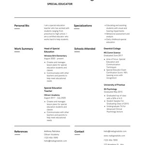Resume Template - Etsy