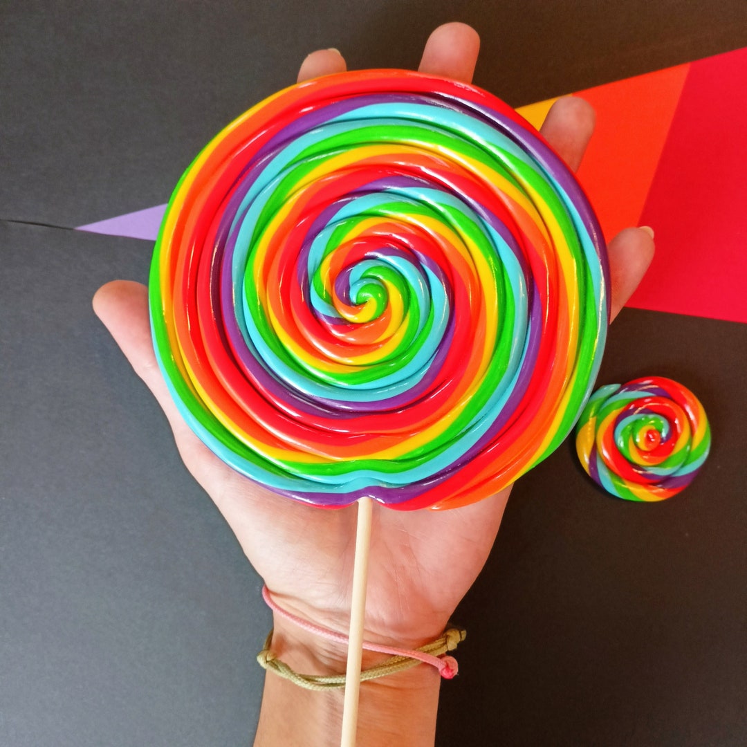 Extra-large Decorative Rainbow Lollipop, Multicoloured Carnival ...