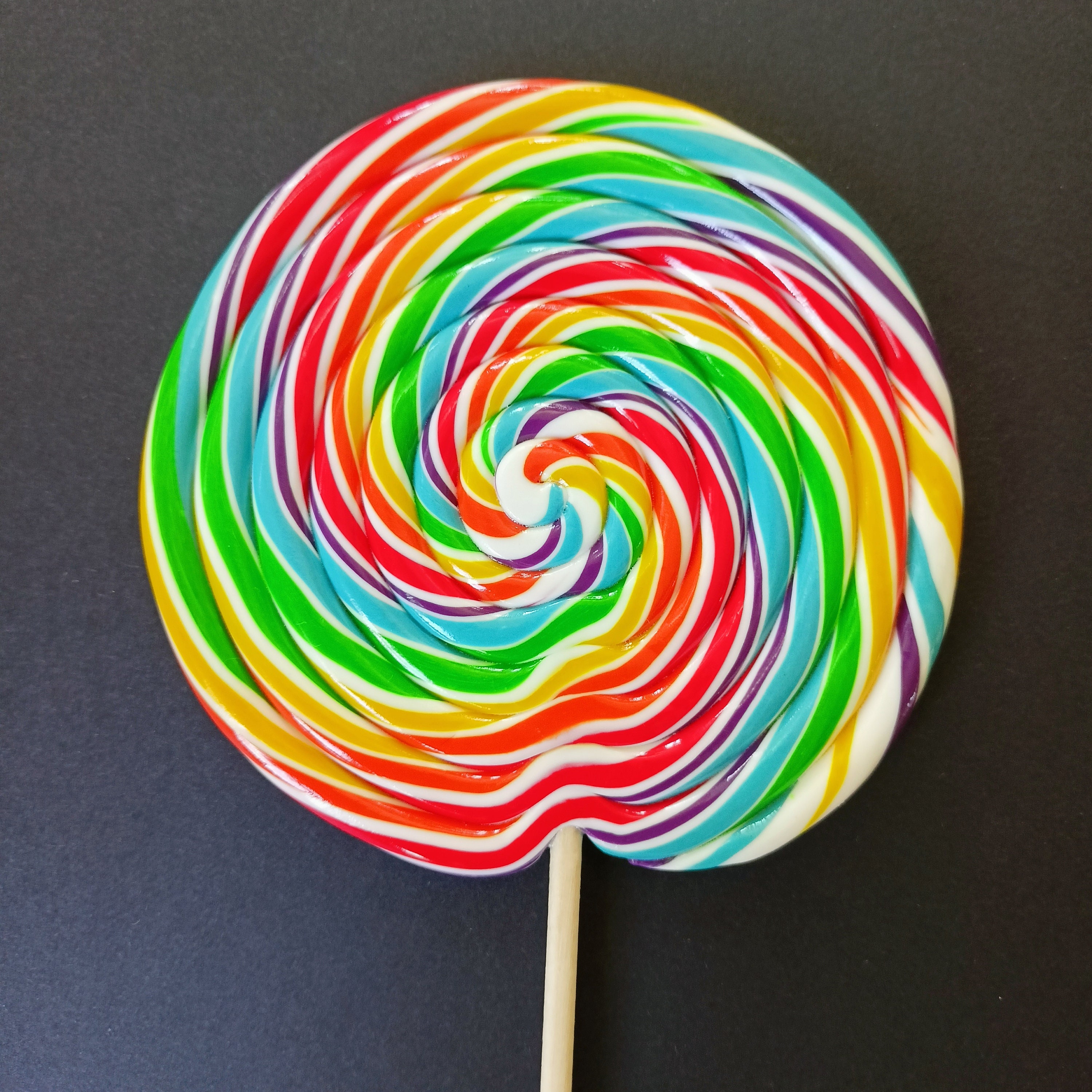 Large Decorative Multi-colored Rainbow Lollipop Xl Funfair Lollipop ...