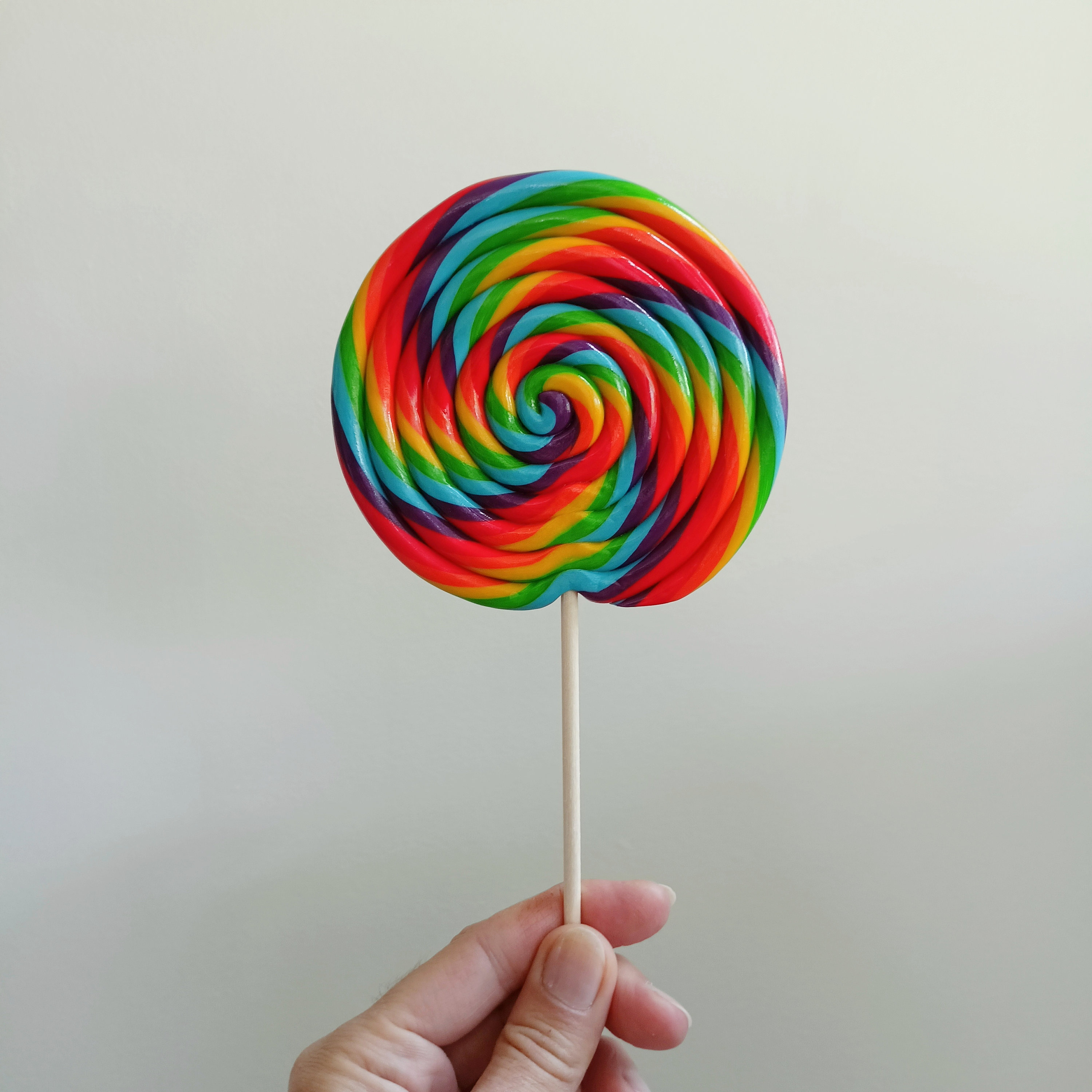 Large Decorative Multi-colored Rainbow Lollipop Xl Funfair Lollipop ...