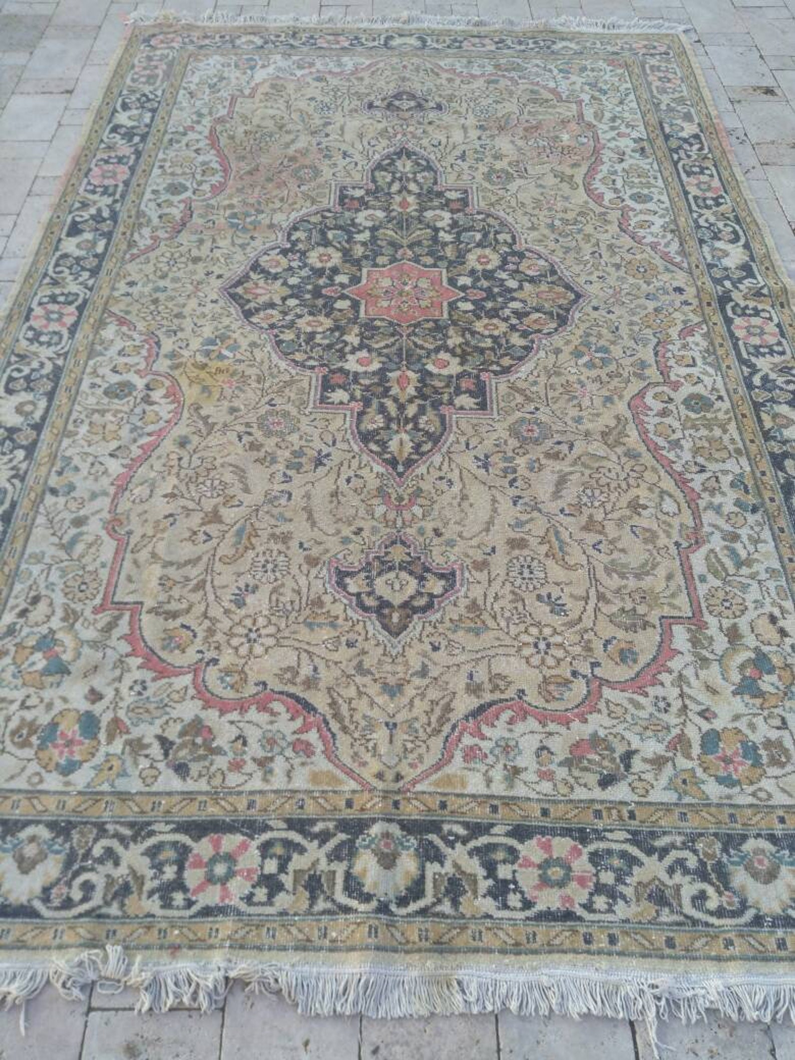 Vintage large area rug large turkish rug large oushak rug | Etsy