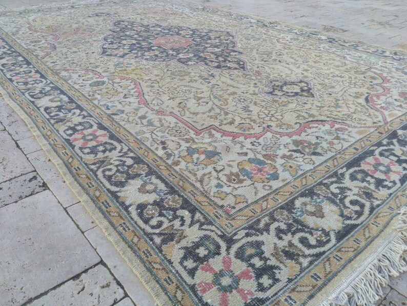 Vintage large area rug large turkish rug large oushak rug | Etsy