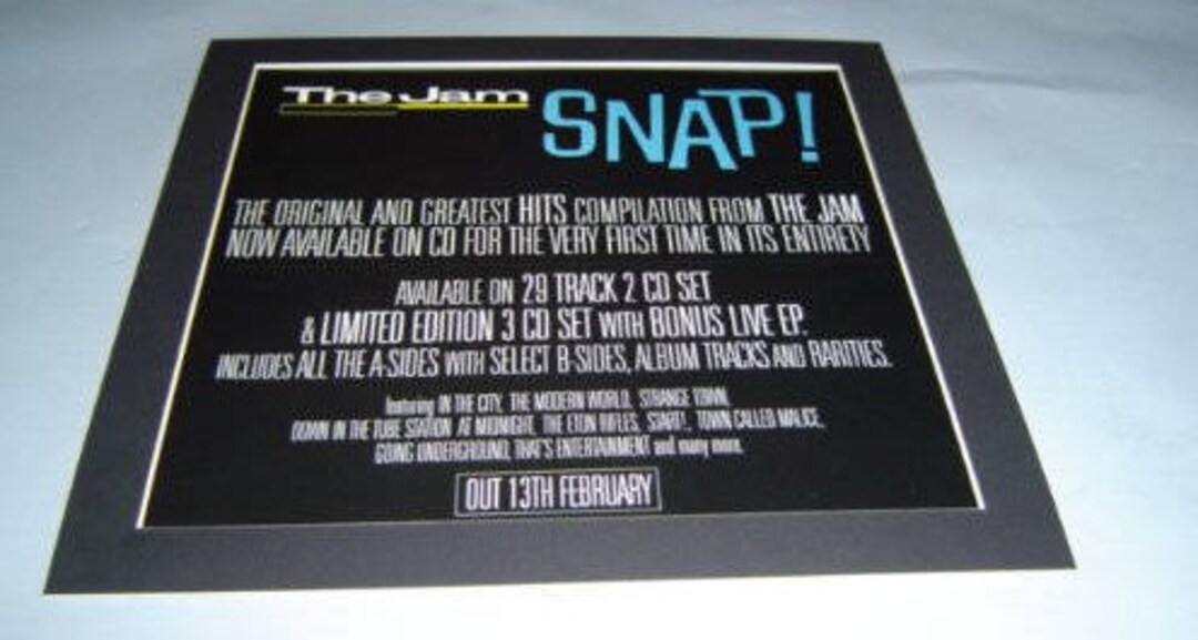 The Jam Snap Original Poster in A Custom Made Mount Ready to Frame - Etsy