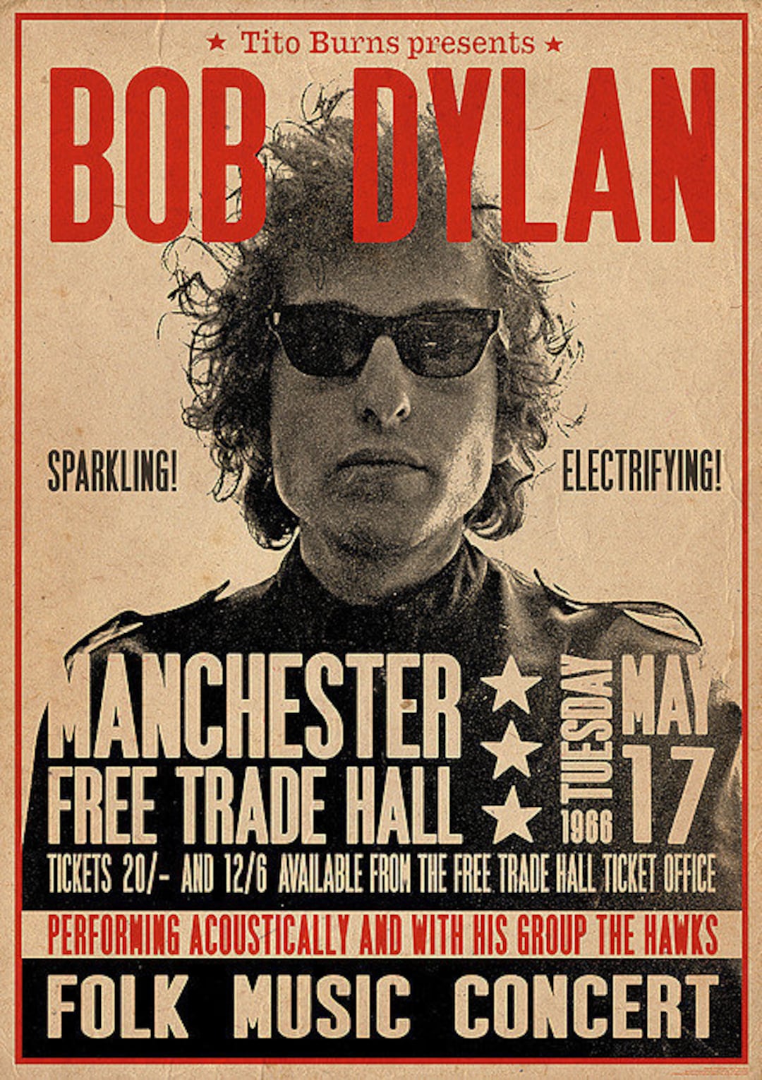 Bob Dylan Manchester FREE TRADE HALL May 17 1966 33 X 23 - Etsy