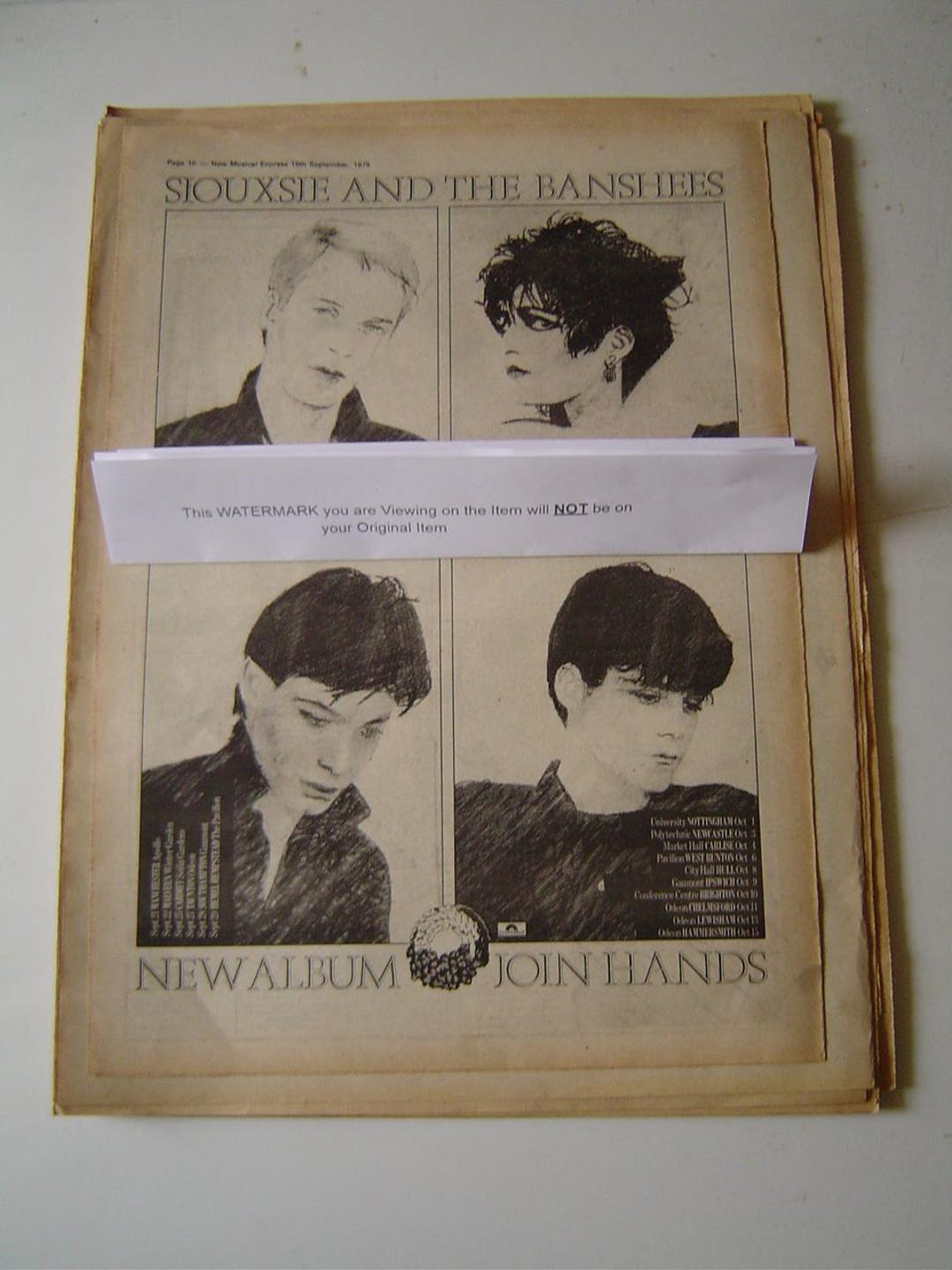 Siouxsie and the Banshees Original Join Hands & Tour Dates Original ...