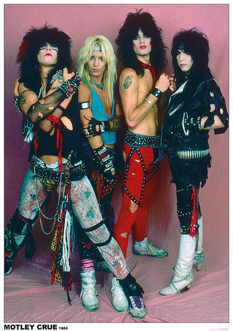 Motley Crue Full Colour 1984 33 X 23 Inches Approx Rare Uk - Etsy