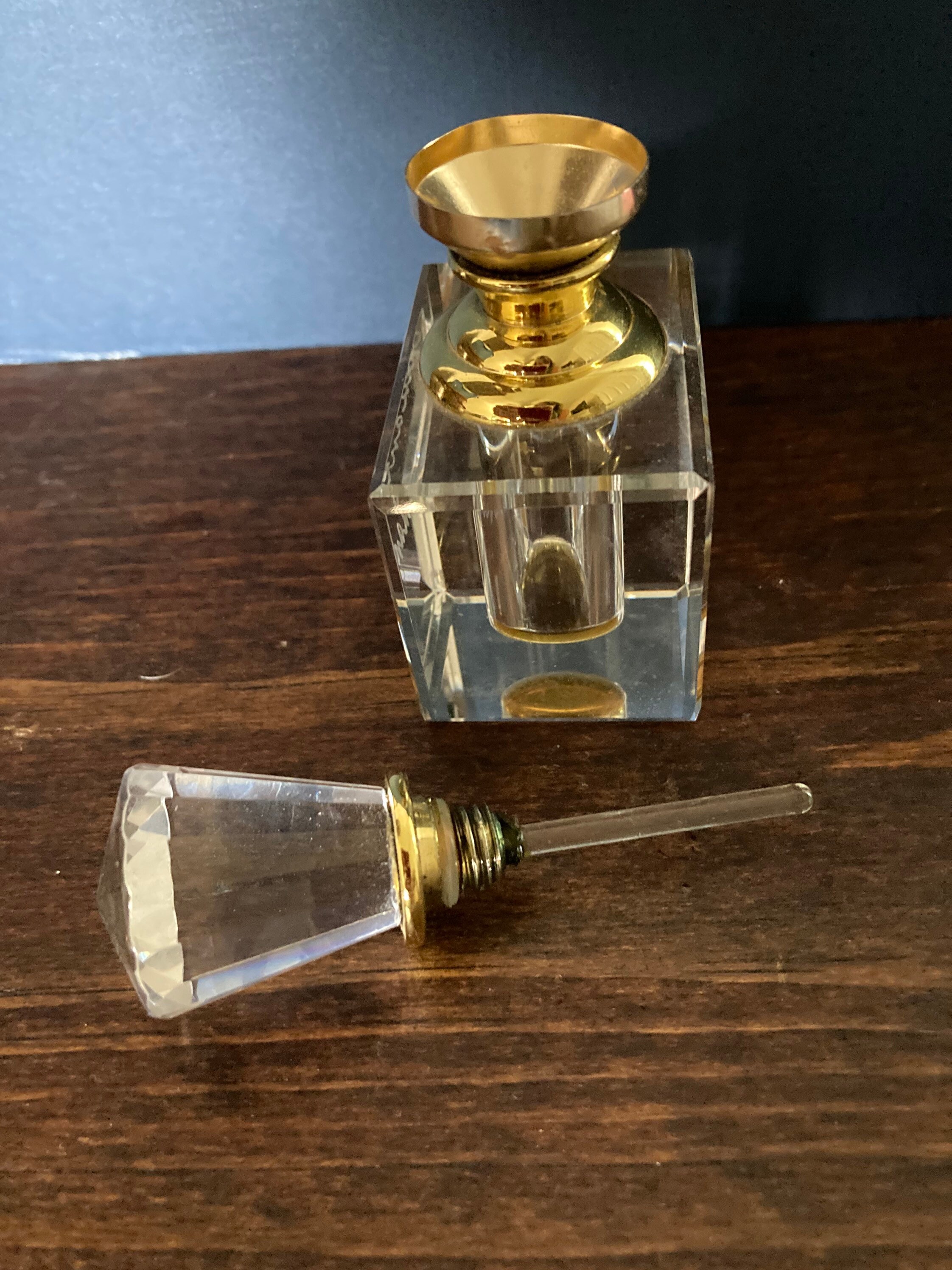 Vintage enchante Crystal Perfume Bottle and Funnel - Etsy