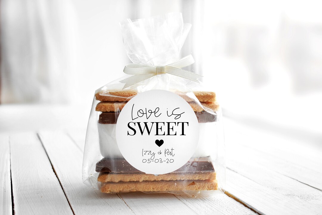 30 1.5" Love is Sweet Favor Stickers - Wedding Favours, Party Favours ...