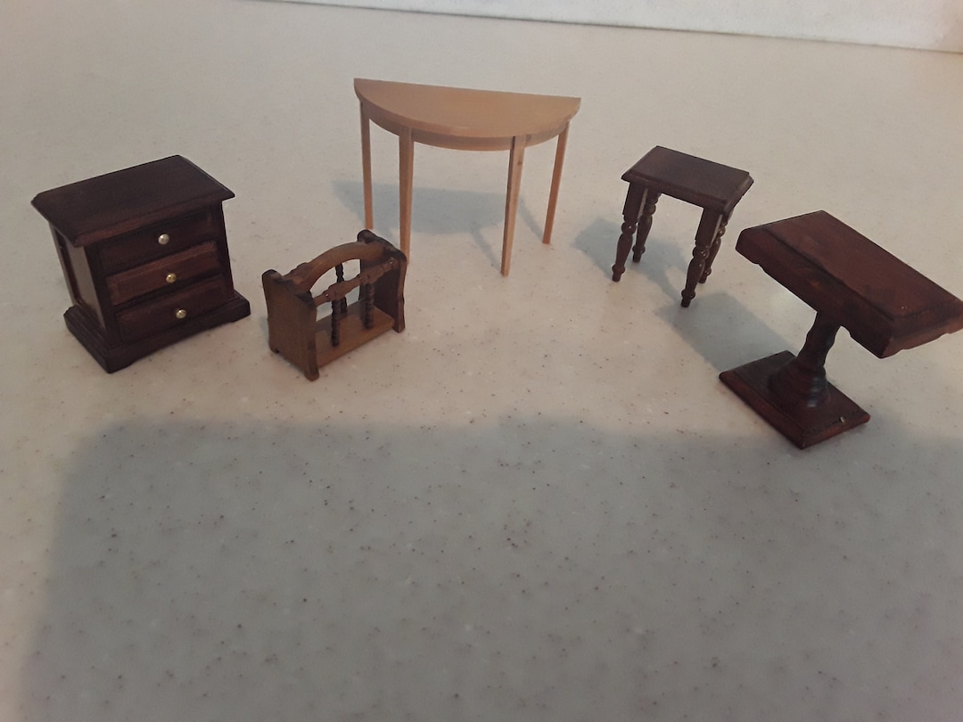 Dollhouse Table, End Tables, Side Tables, Magazine Rack, Scale 1:12 ...
