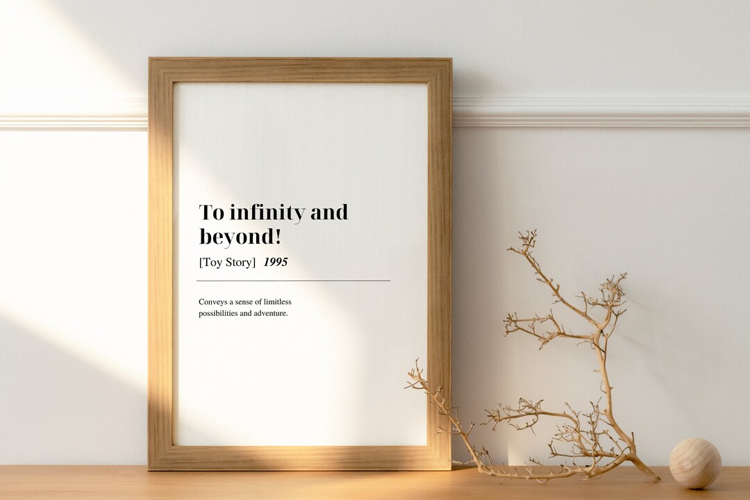 Dictionary / Quote Style 20x16" Poster - Toy Story, to Infinity, and ...