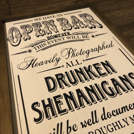 Open Bar Sign - Etsy