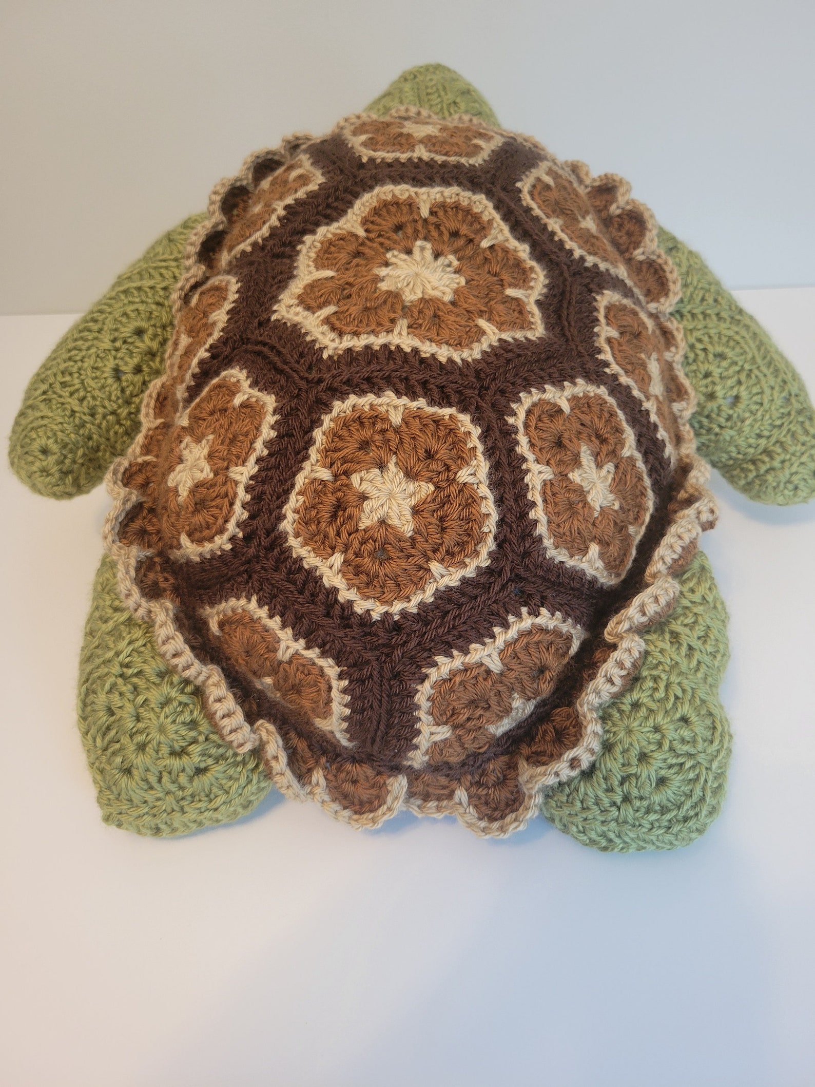 XL Handmade Granny Square Crochet Turtle, African Flower Crochet Turtle ...