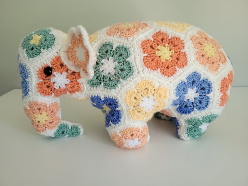 Extra-large Handmade Granny Square Crochet Elephant African - Etsy