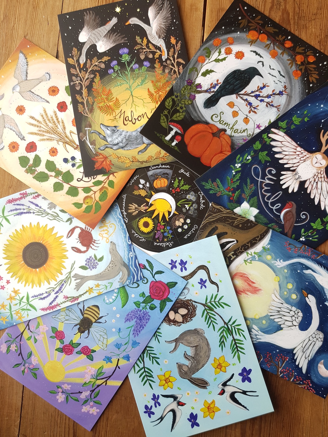 Wheel of the Year Cards for Seasonal Magic Altar - Etsy